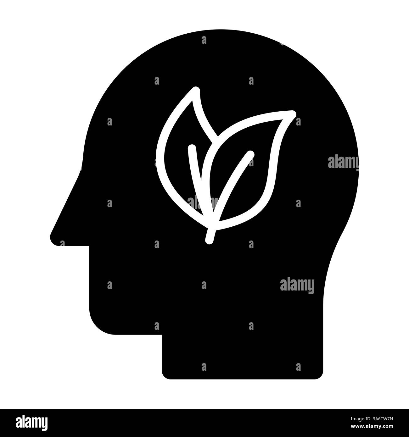 Human mind having leaves showing concept vector of eco mind ...
