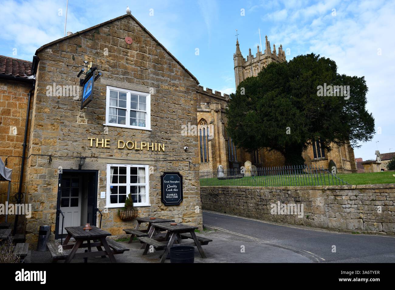 The Dolphin Inn and St Mary's Church Ilminster Somerset England uk ...