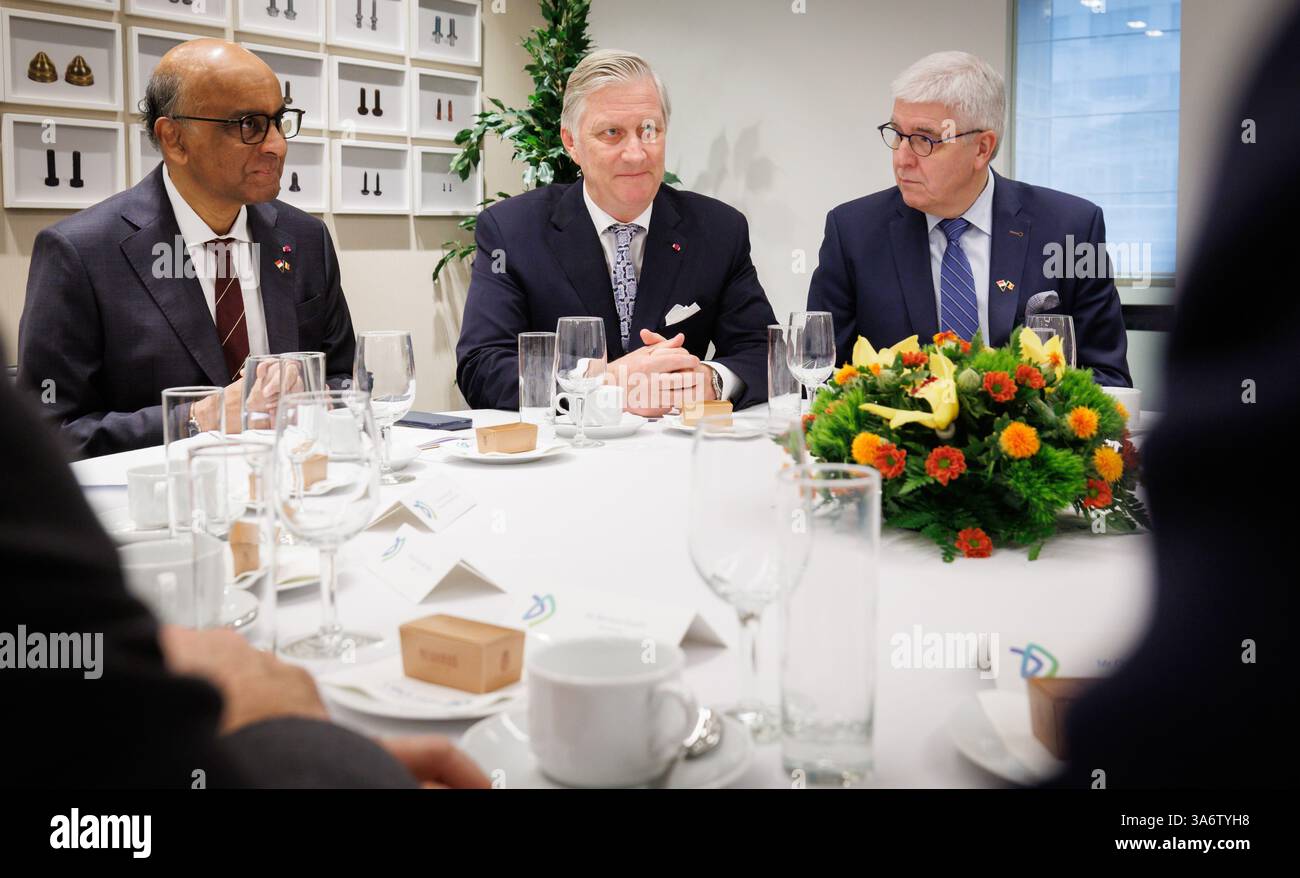 Brussels, Belgium. 26th Mar, 2025. Singapore President Tharman ...