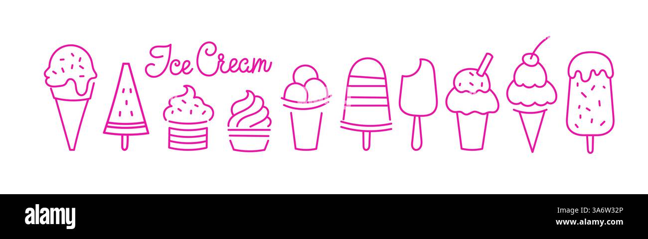 Creative ice cream illustrations featuring various flavors and styles ...