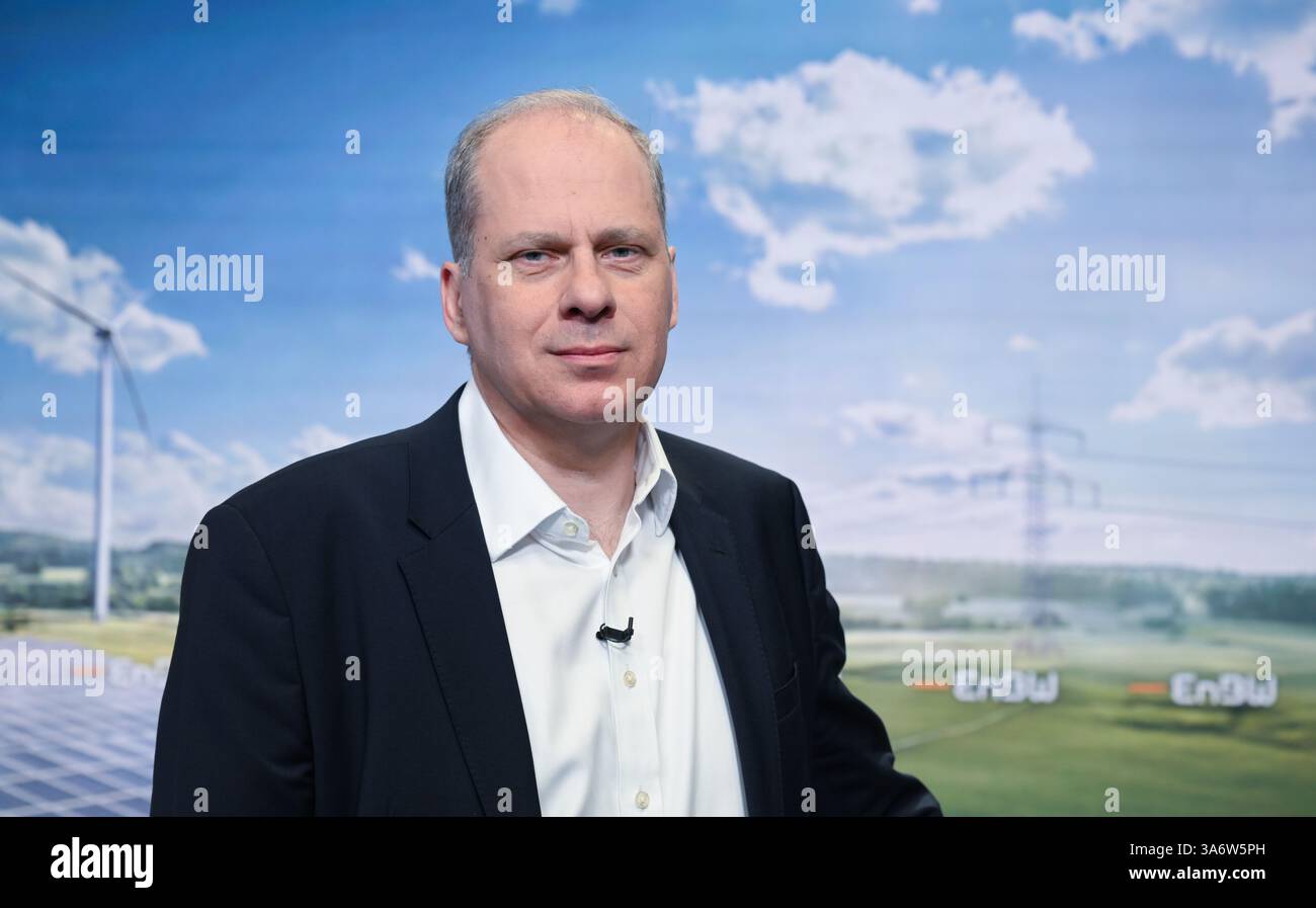 Stuttgart, Germany. 26th Mar, 2025. Georg Stamatelopoulos, CEO of EnBW ...