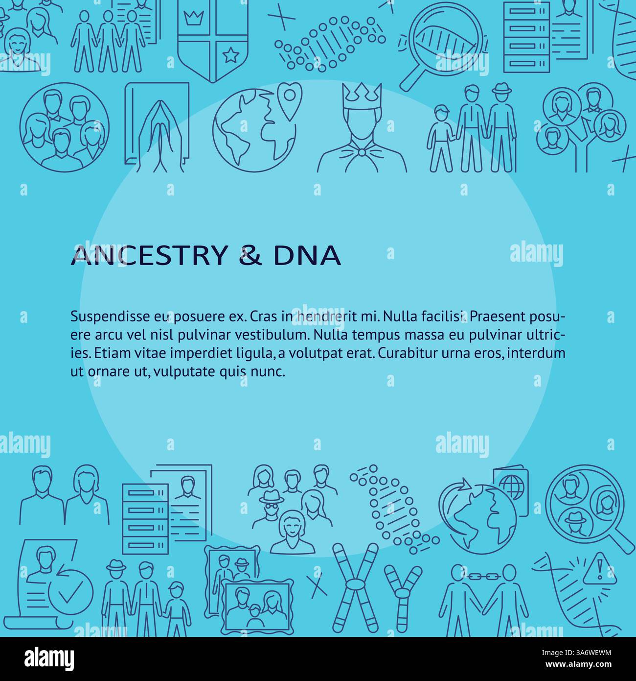 Ancestry and DNA poster template with place for text. Vector ...