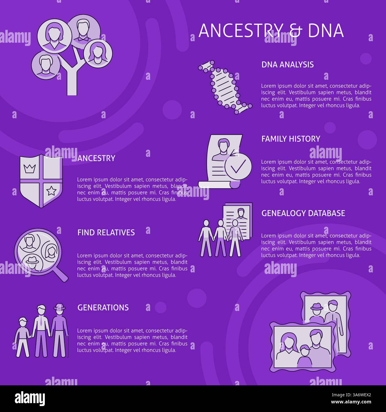 Ancestry and DNA banner template with place for text. Vector ...