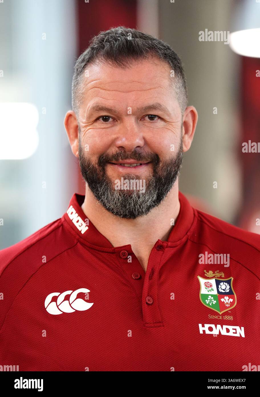 British and Irish Lions head coach Andy Farrell at Johnson Gardens ...