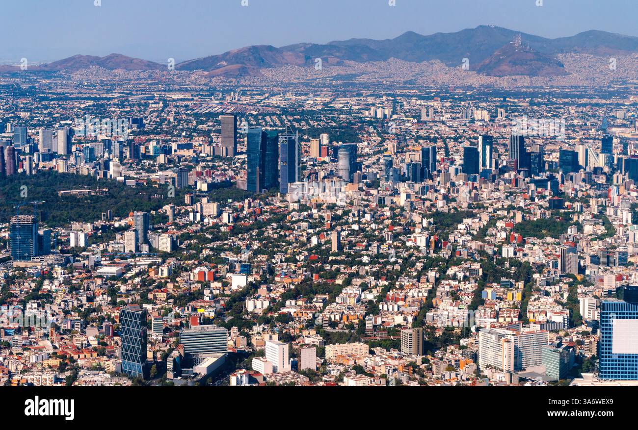 Aerial photo of Mexico City's dense sprawling metropolis Stock Photo ...