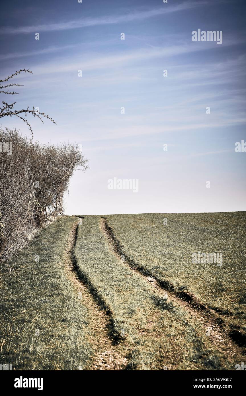 Field furrows hill hi-res stock photography and images - Alamy