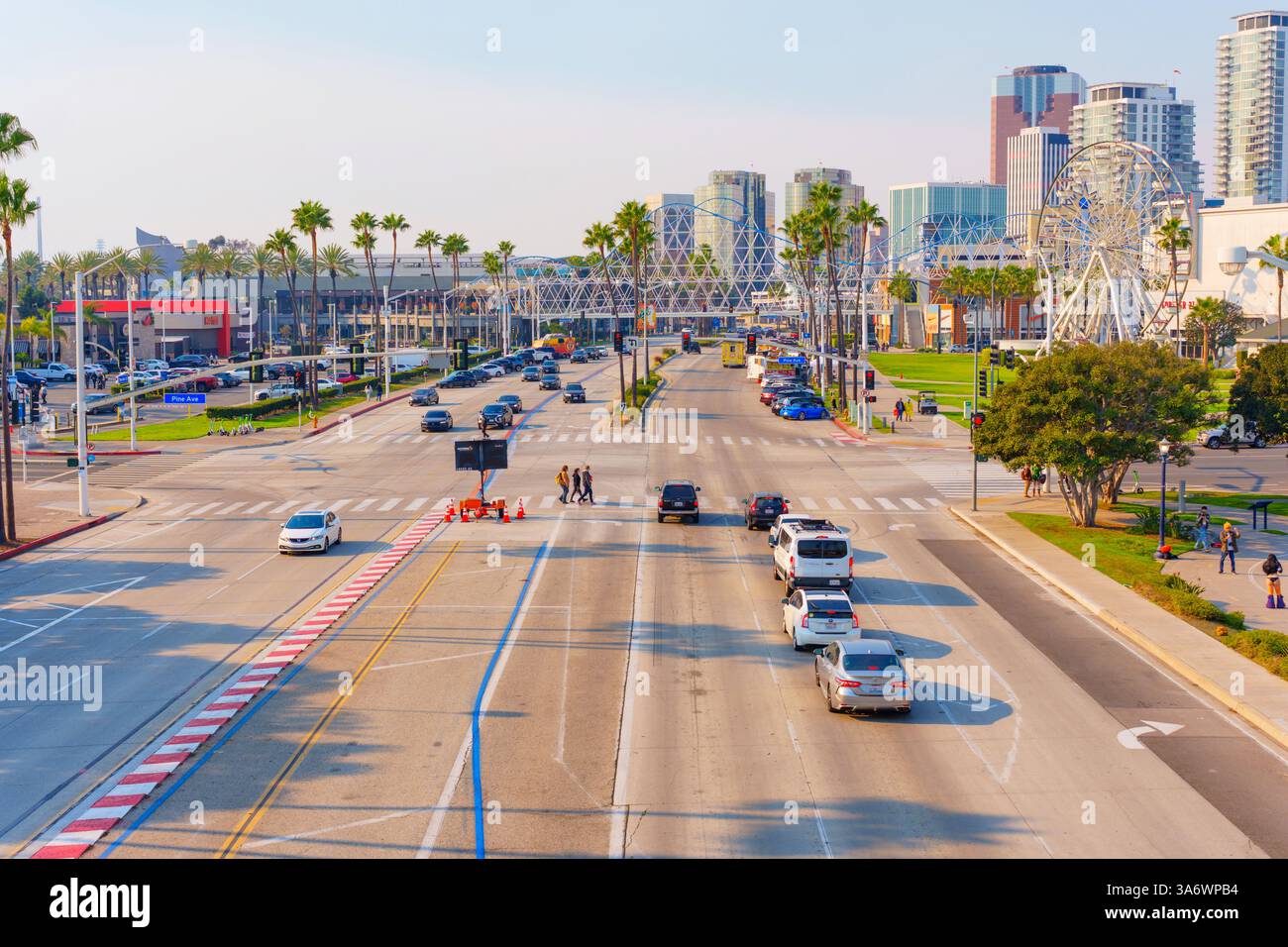 Long Beach, California - January 11, 2025: Bustling scene on West ...