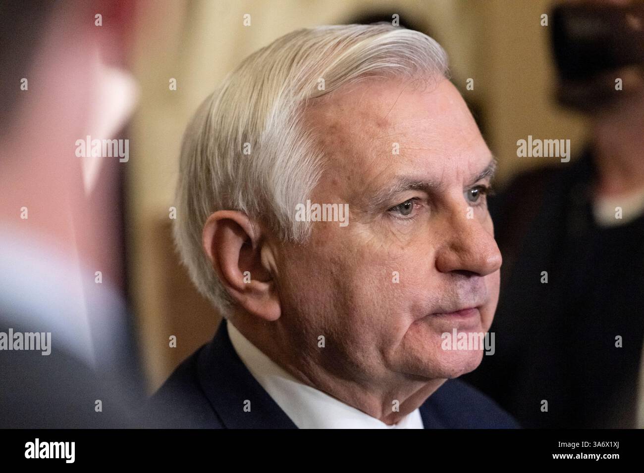 United States Senator Jack Reed (Democrat of Rhode Island) speaks to ...