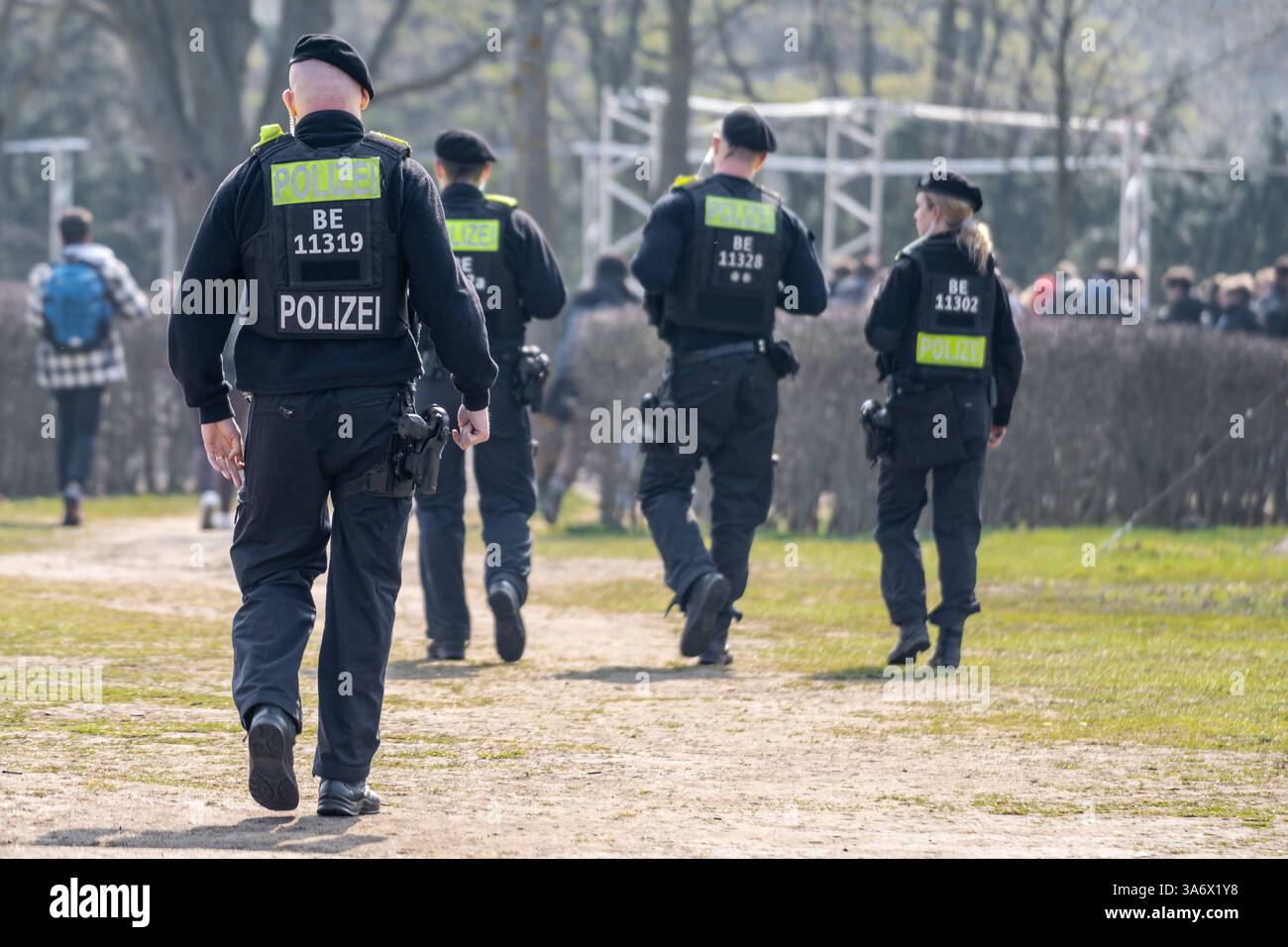 Berlin, Germany - March 25, 2025: Police officers in Berlin patrol on ...