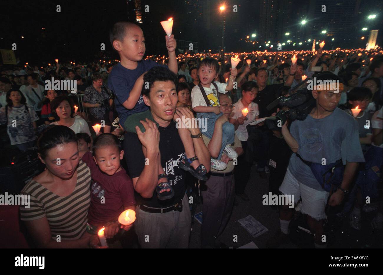 Jun 04, 1997; Hong Kong, CHINA; workers rights activist, HAN DONGFANG ...