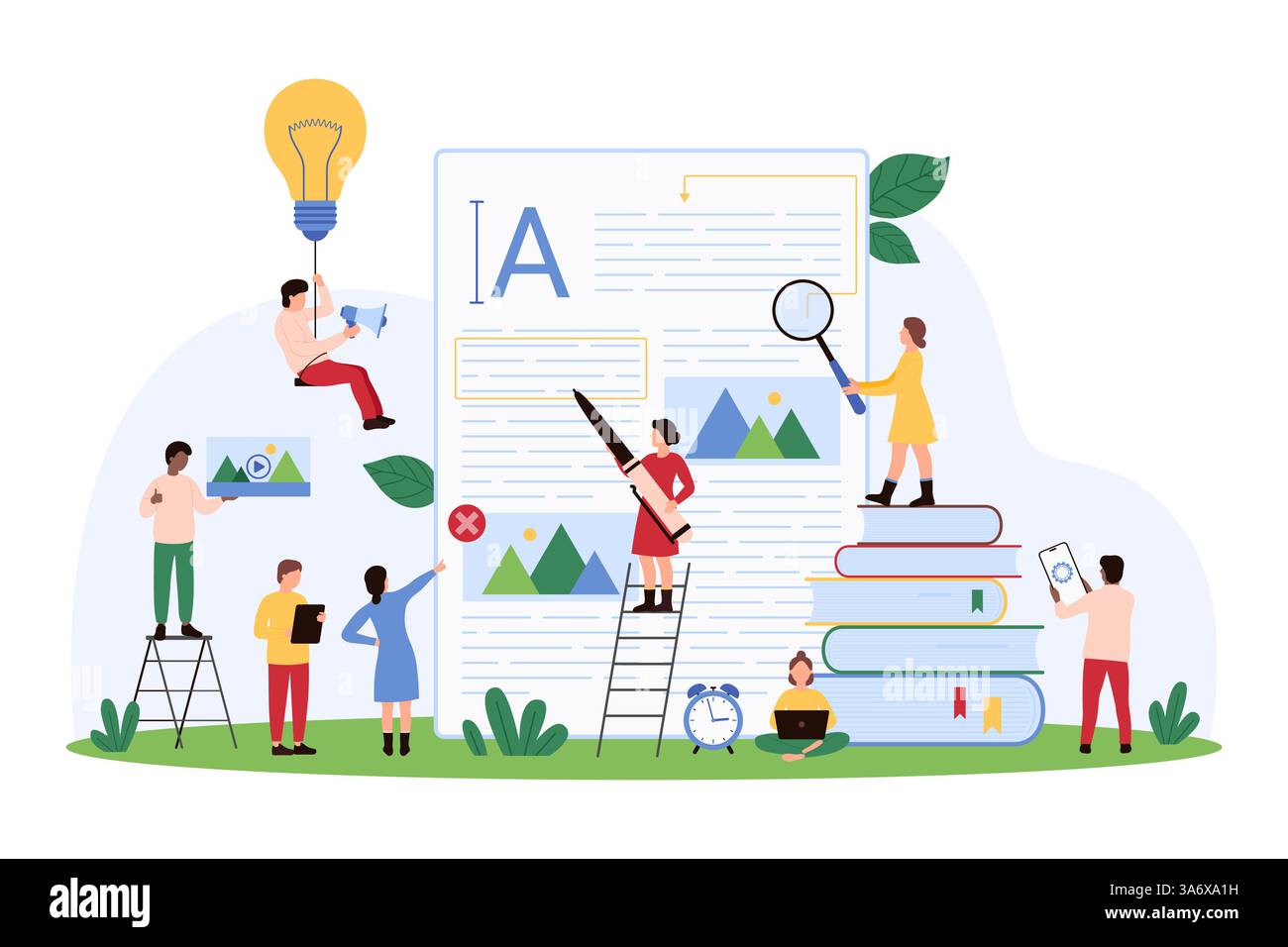 Blog content creation, copywriting, storytelling. Tiny people writing ...