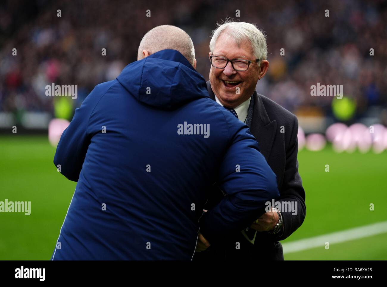 Sir Alex Ferguson with Scotland manager Steve Clarke ahead of the UEFA ...