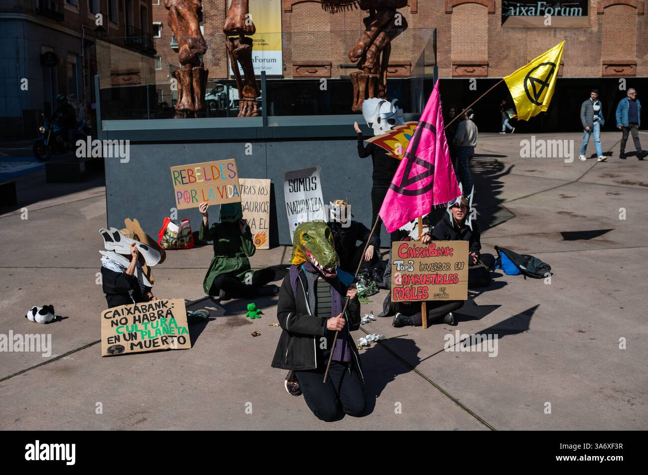 Madrid, Spain. 26th Mar, 2025. Climate activists from Extinction ...