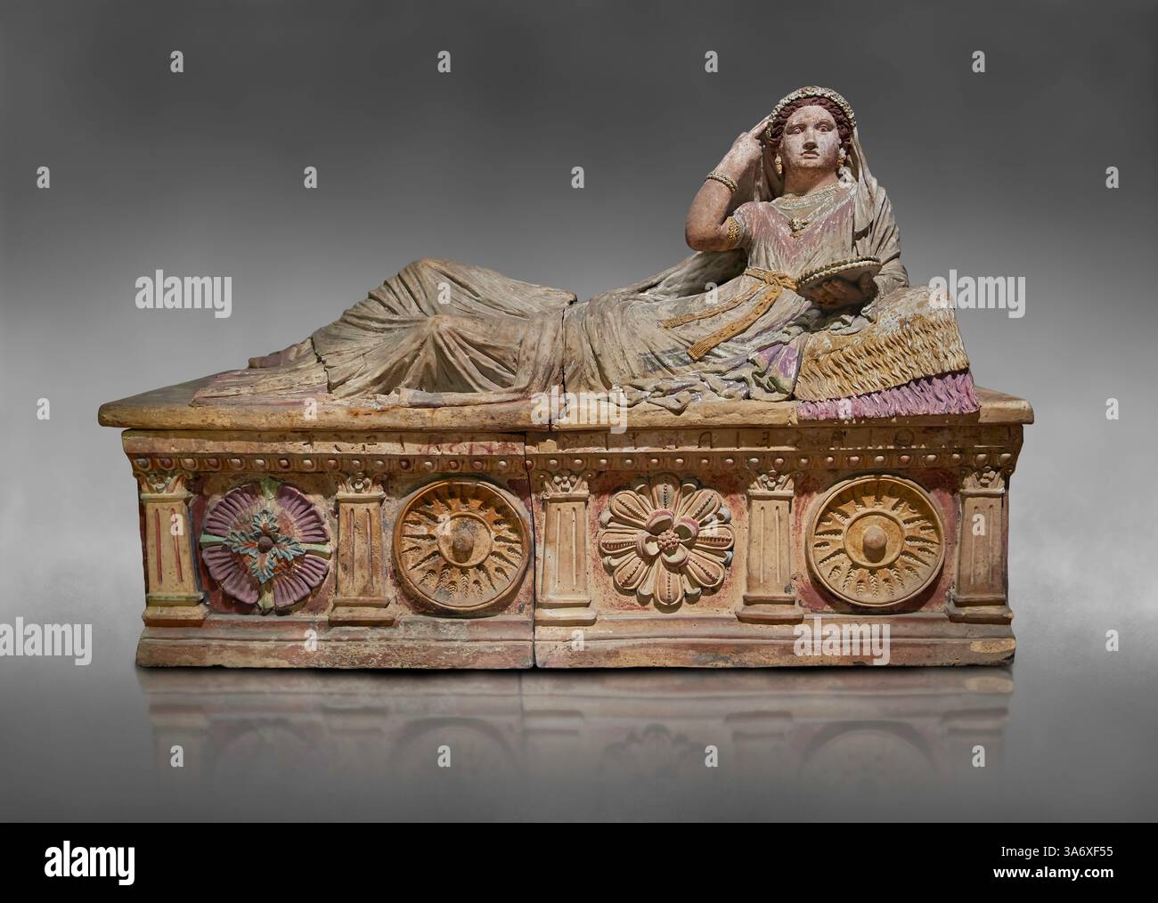 Etruscan full length sarcophagus of a Larthia Seianti an aristocratic ...