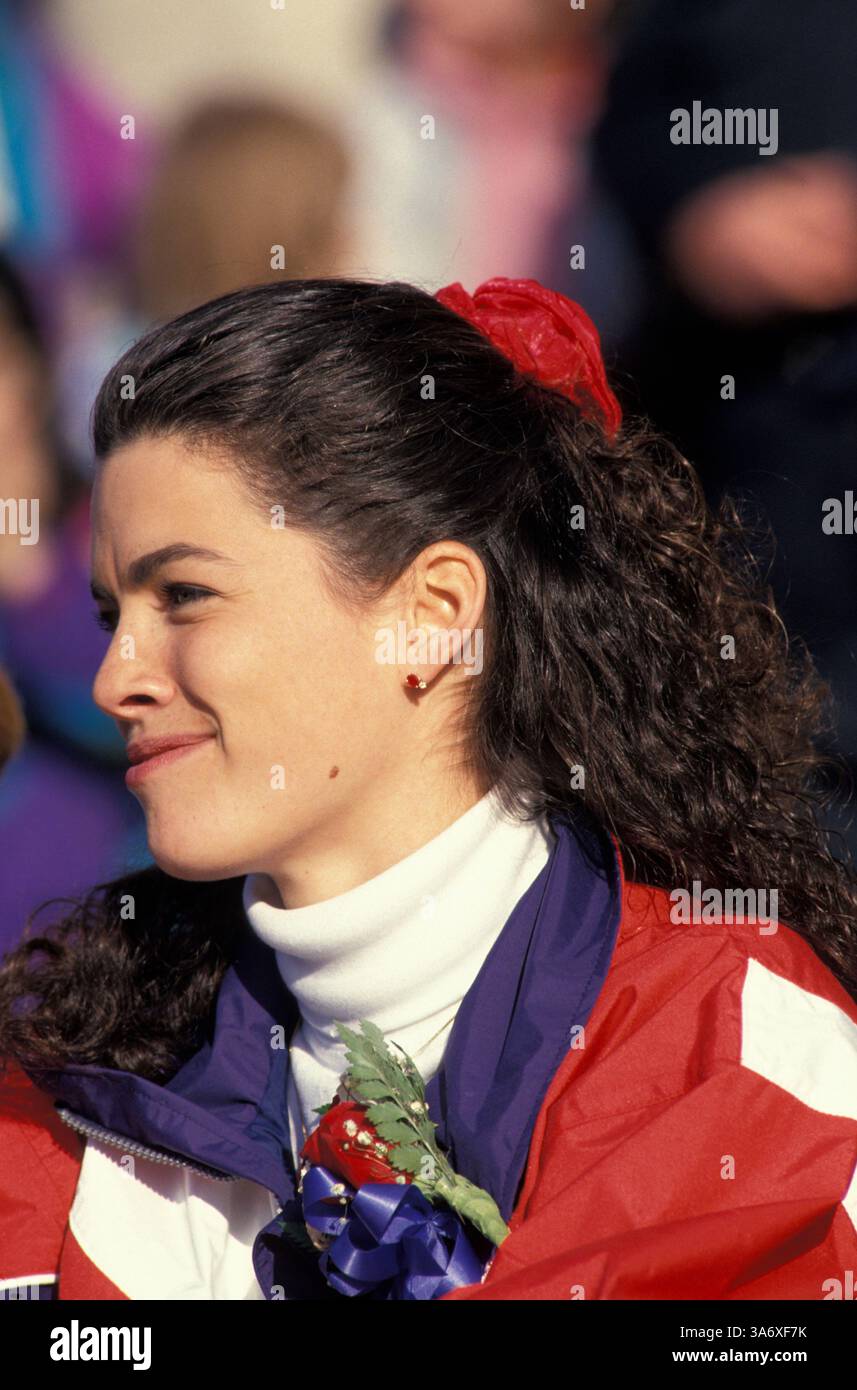 Mar 06, 1994; Stoneham, MA, USA; Olympic skater NANCY KERRIGAN meets ...