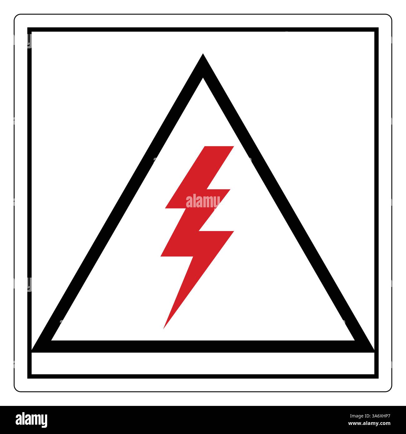 Warning Sign for High Voltage with Red Lightning Bolt in Triangle Shape ...