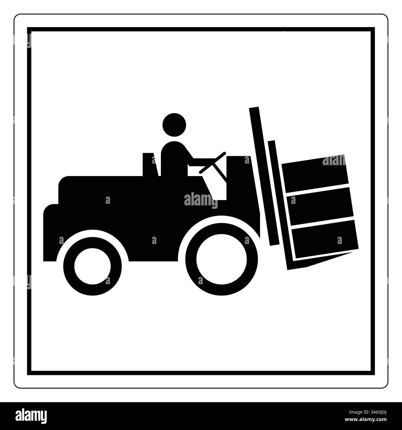 Black and White Vector Illustration of a Loader with a Person Operating ...