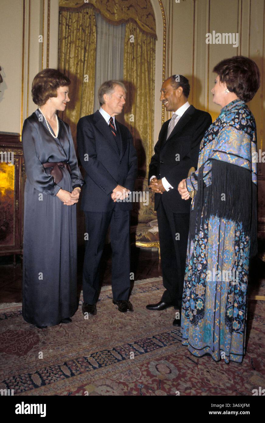 Mar 13, 1979; Cairo, EGYPT; (L-R) First Lady ROSALYNN CARTER, U.S ...