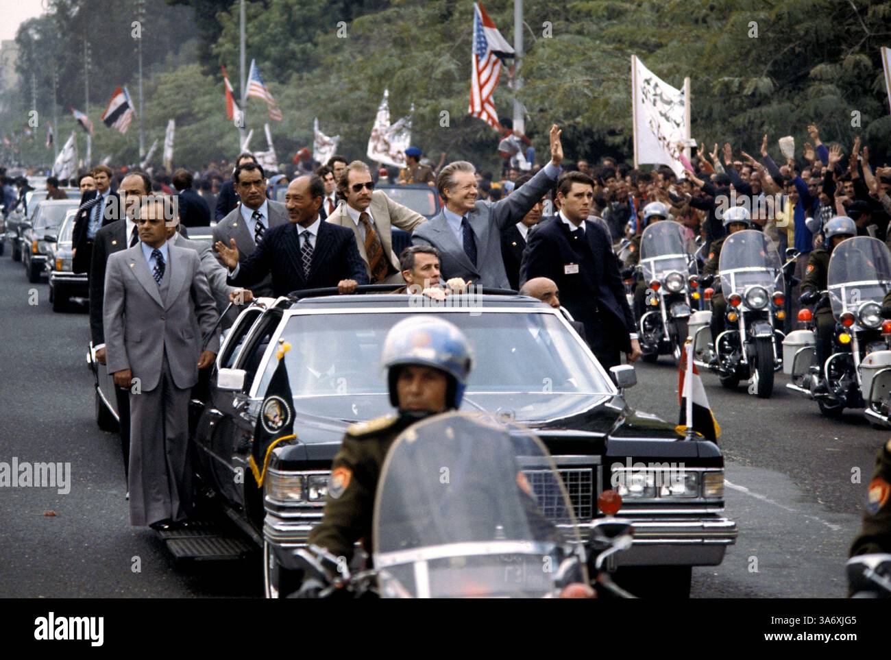 Mar 13, 1979; Cairo, EGYPT; U.S. President JIMMY CARTER (C) and ...