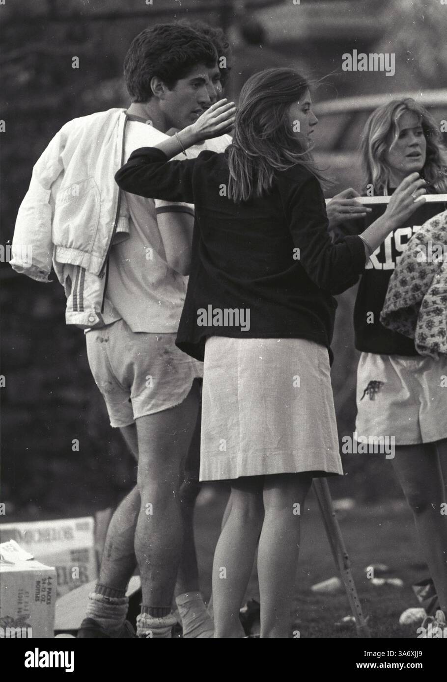 Apr 11, 1981; Providence, RI, USA; JOHN F. KENNEDY JR. & girlfriend ...