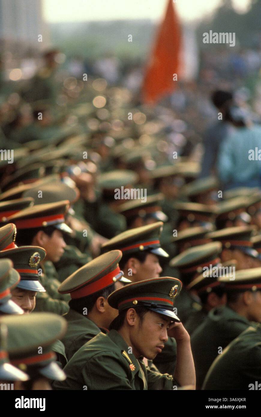 May 02, 1989; Beijing, CHINA; Chinese army at the Tiananmen Square ...