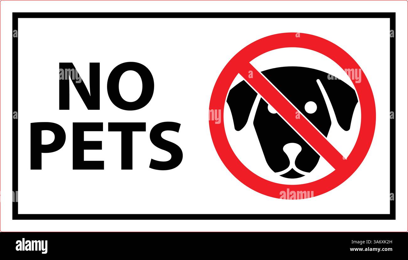 No Pets Allowed Sign with Red Circle and Dog Icon Symbolizing Pet ...