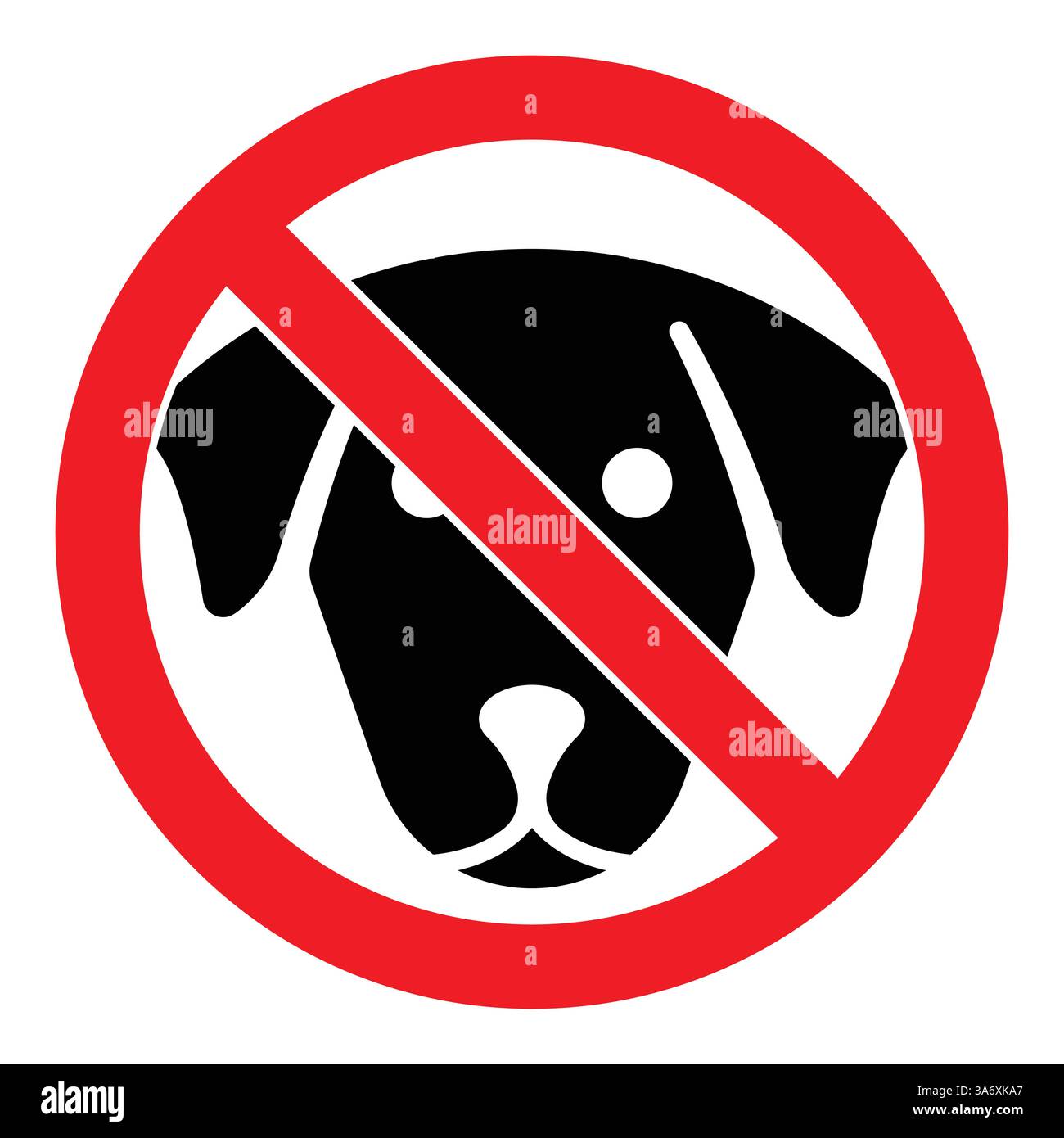 Prohibition Sign Featuring Dog Silhouette with Red Circle and Slash, No ...