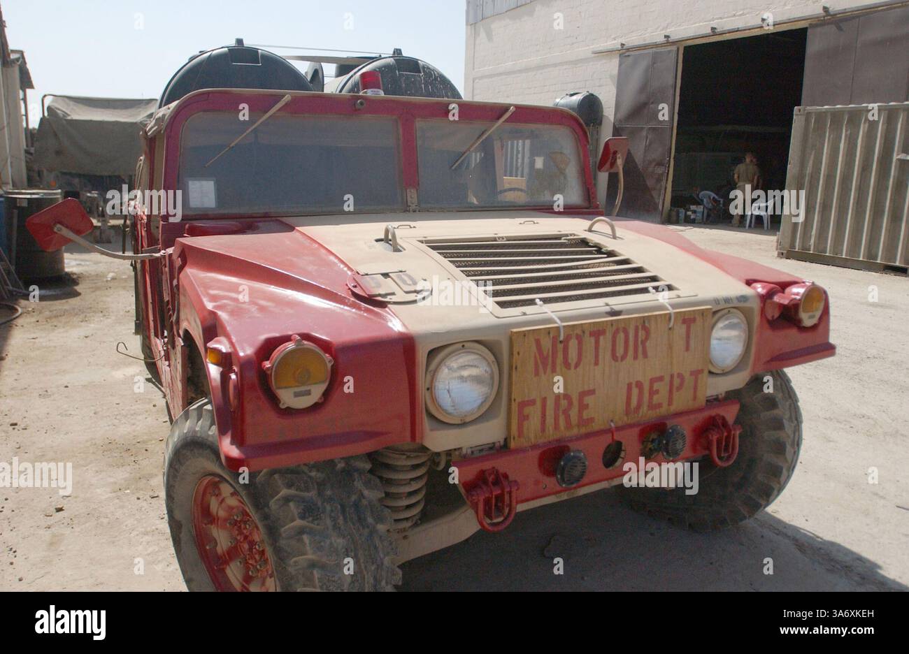 Jul 25, 2004; Camp Mahmudiyah, Iraq; Easily identifiable among the sea ...