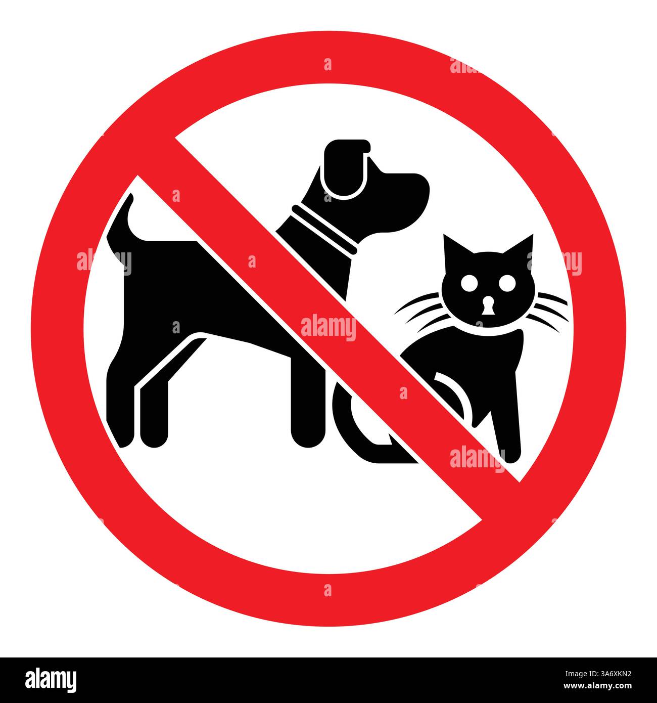No Pets Allowed Warning Sign Featuring Black Dog and Cat Inside ...