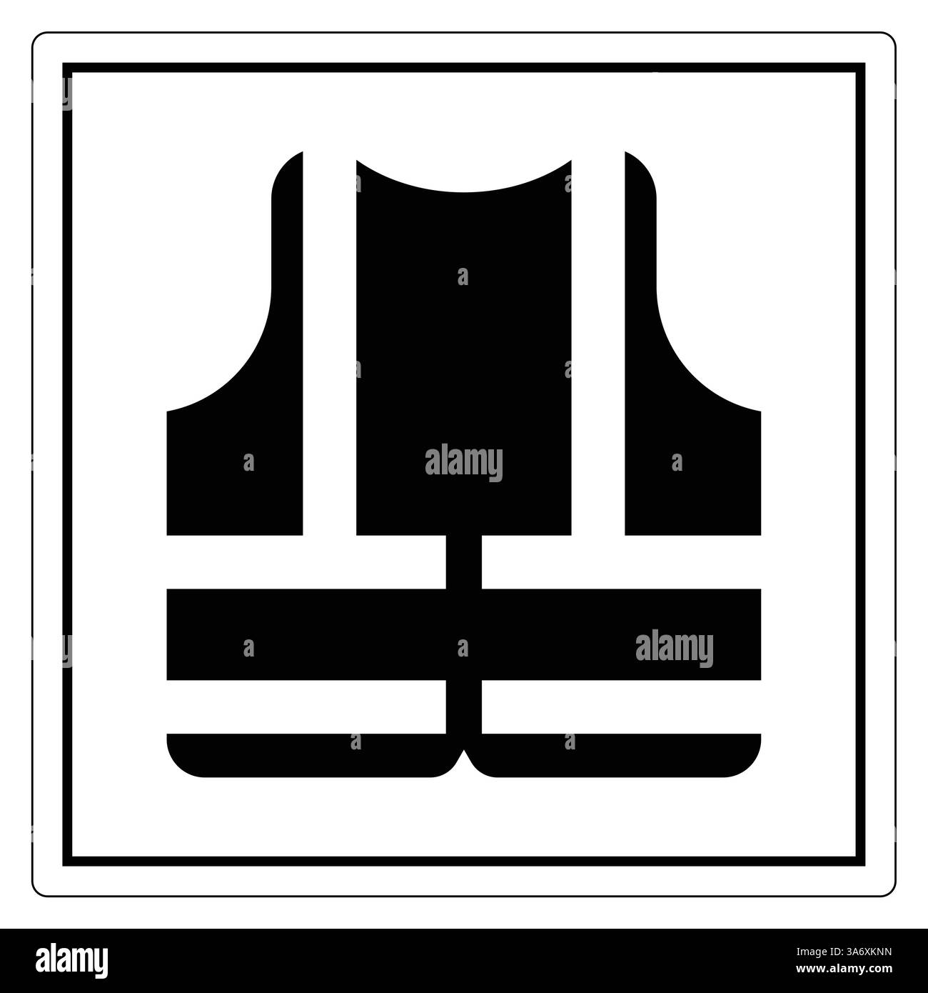 Iconic Visual Representation of Safety Vest in a Simple Black and White ...