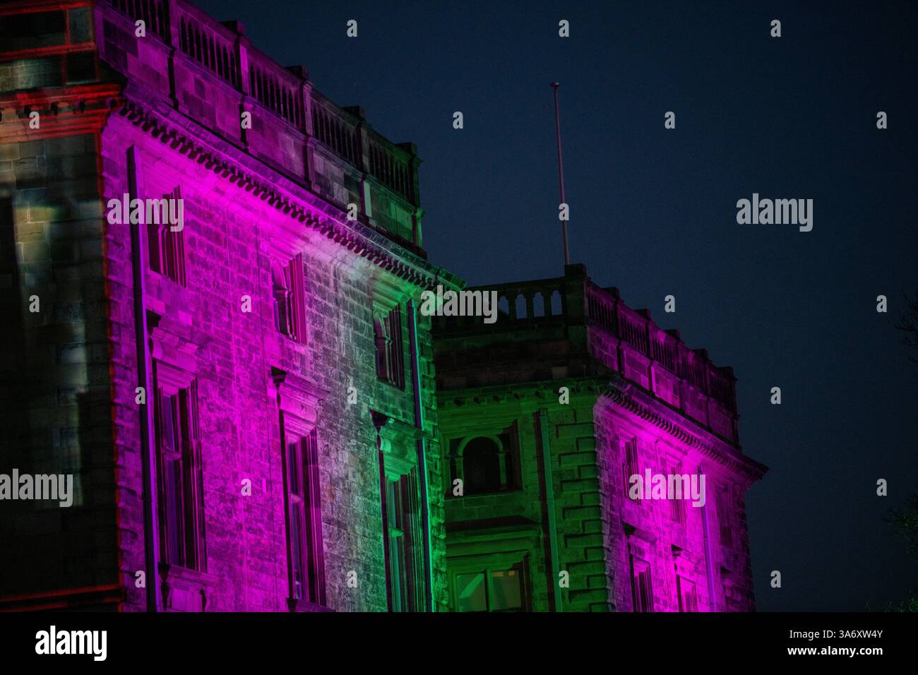 Nottingham Castle lit up as part of Light Night 2025, Nottinghamshire ...