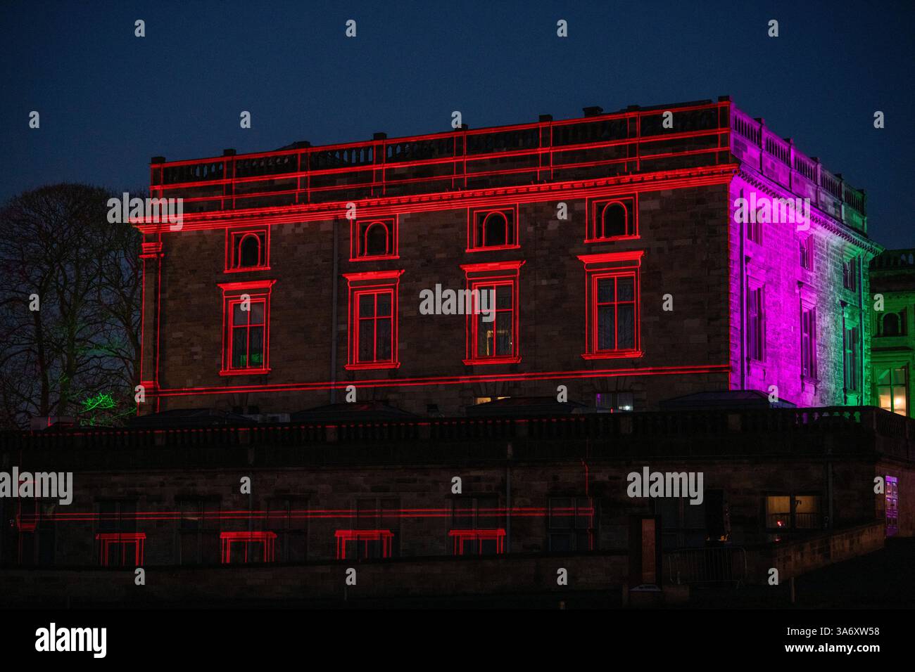 Nottingham Castle lit up as part of Light Night 2025, Nottinghamshire ...