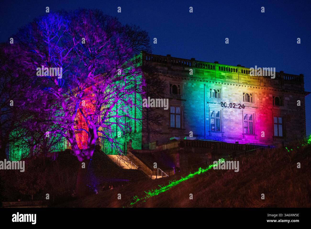 Nottingham Castle lit up as part of Light Night 2025, Nottinghamshire ...
