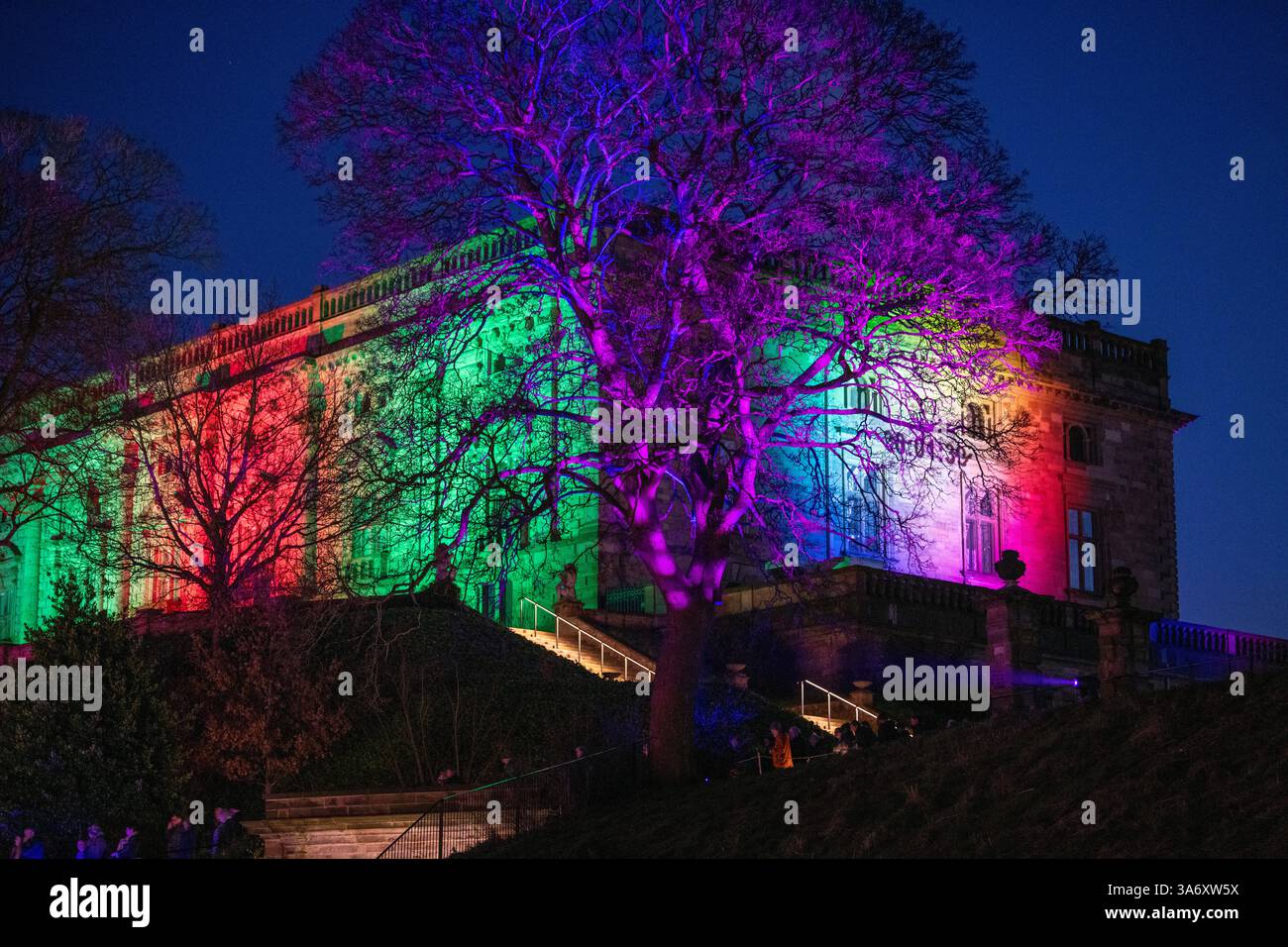 Nottingham Castle lit up as part of Light Night 2025, Nottinghamshire ...