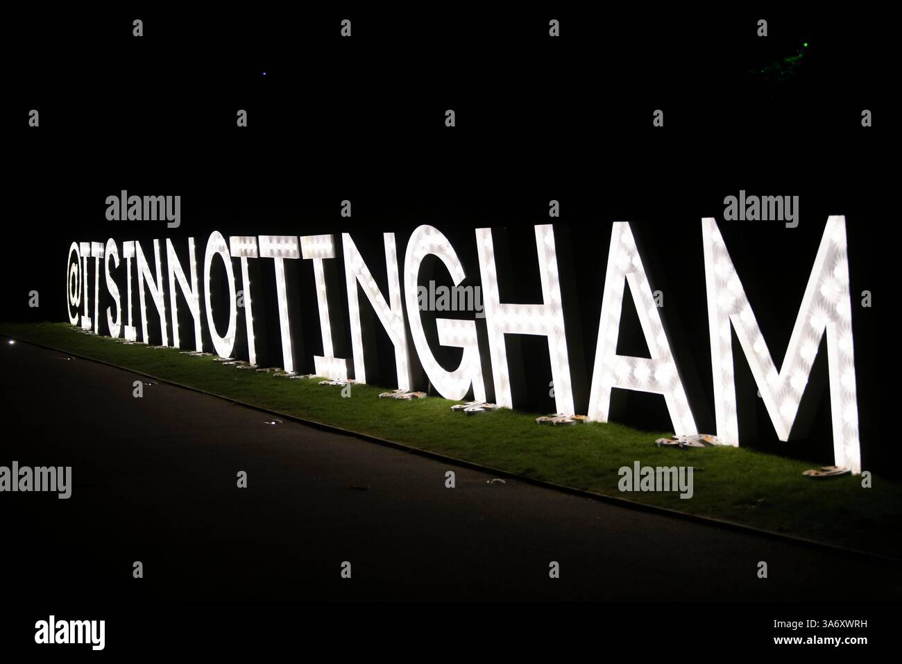 It's in Nottingham letters at Nottingham Castle lit up as part of Light ...