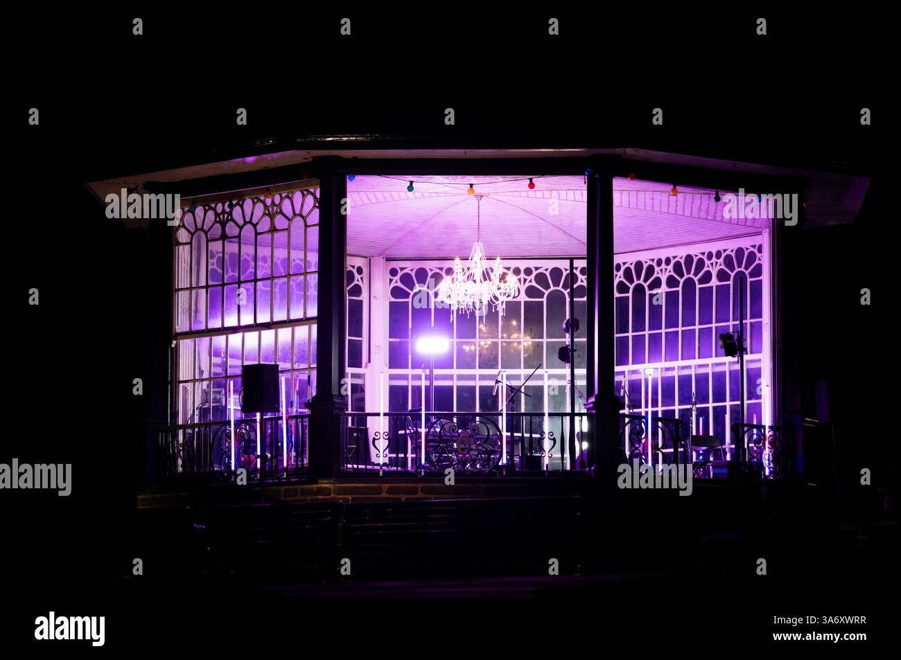 Bandstand at Nottingham Castle lit up as part of Light Night 2025 ...