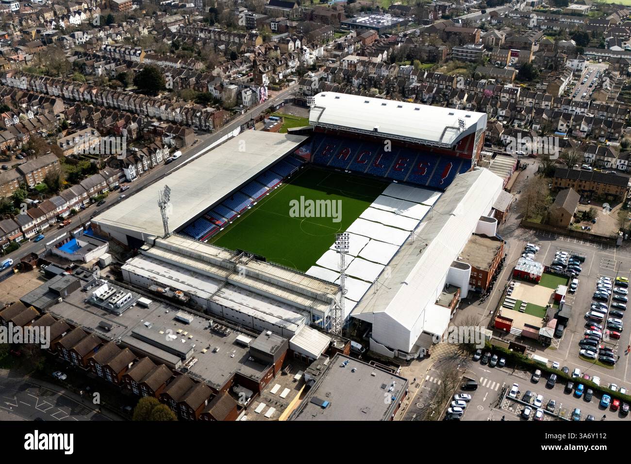 An aerial view of Selhurst Park Stadium, home of Crystal Palace FC ...