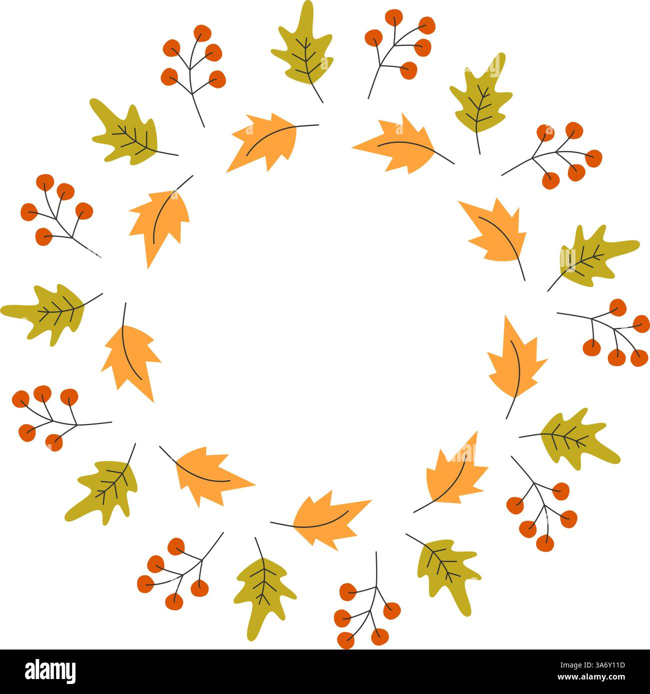 Frame circular autumn branches hi-res stock photography and images - Alamy