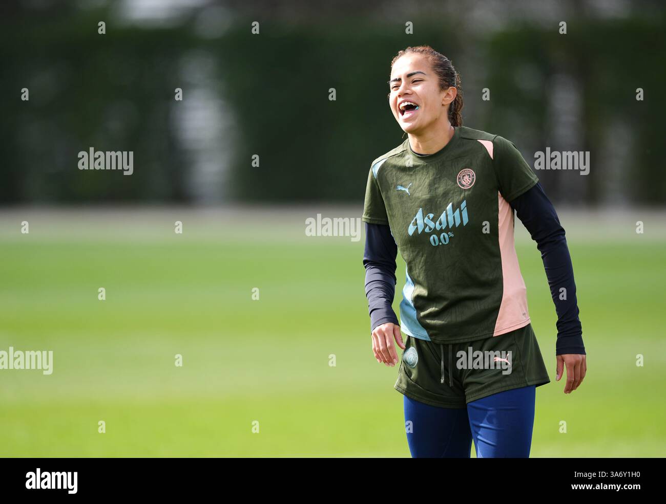 Manchester City's Mary Fowler during a training session at the Joie ...