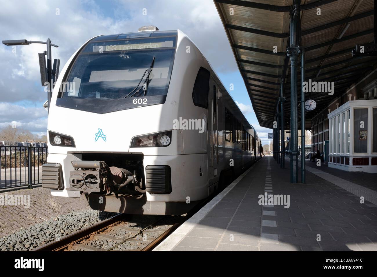 Platform at train station in the Frisian city of Sneek with waiting ...