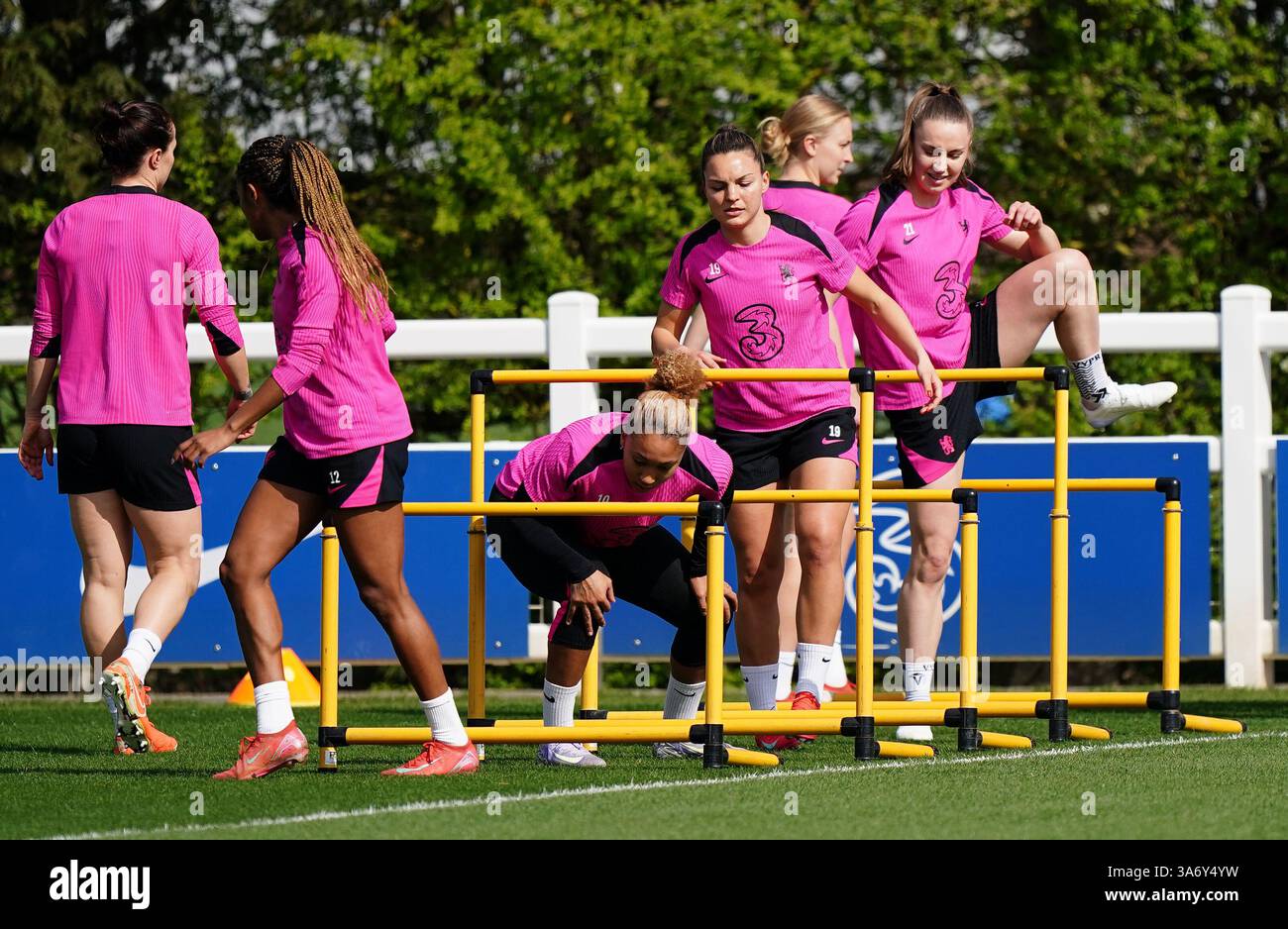 Chelsea's Lauren James (centre left) and Johanna Rytting Kaneryd ...