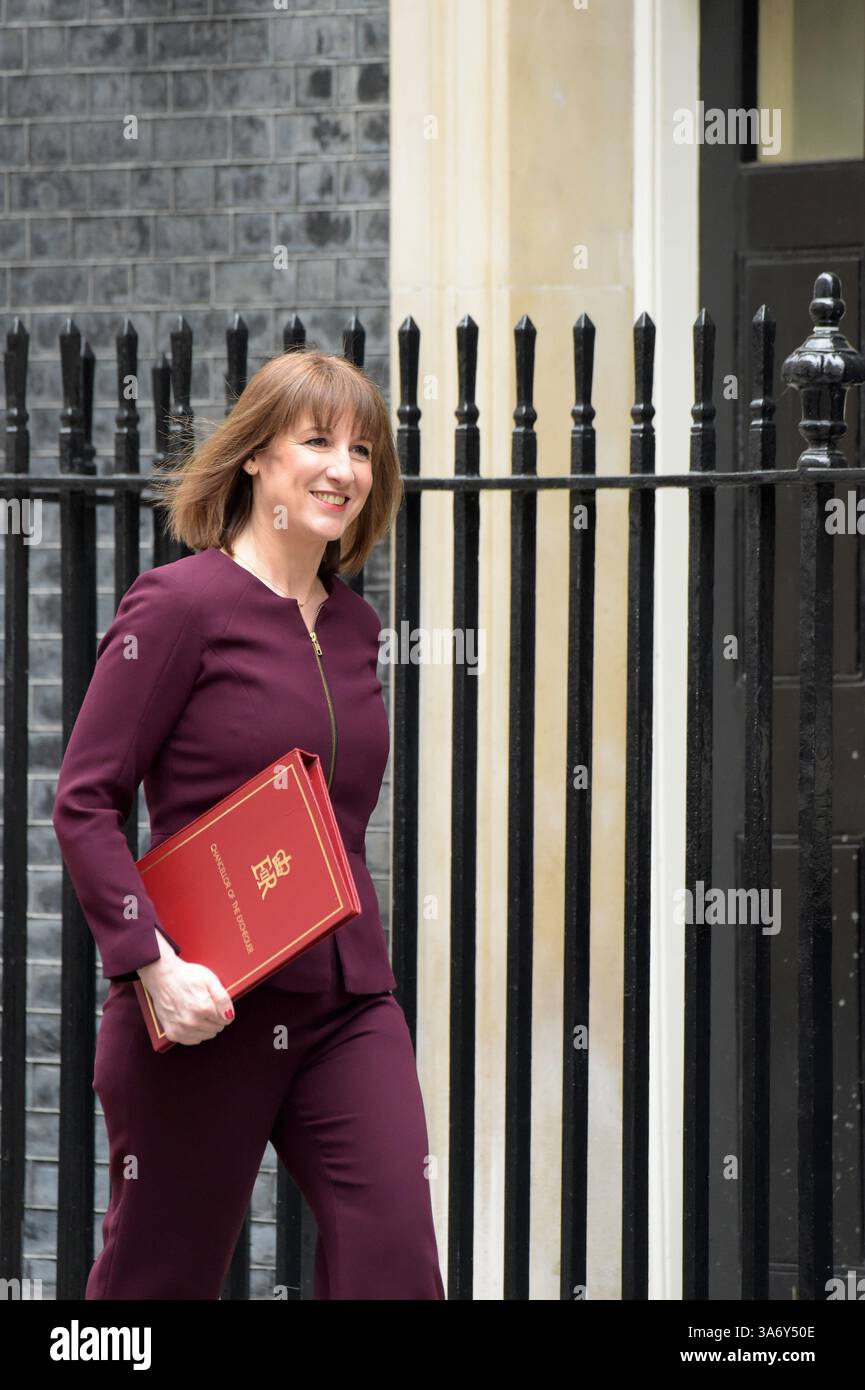London, UK. 26th Mar, 2025. Chancellor of the Exchequer Rachel Reeves ...