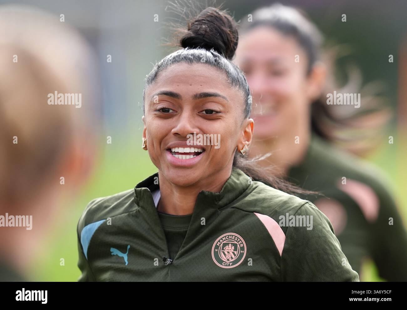 Manchester City's Kerolin Nicoli during a training session at the Joie ...
