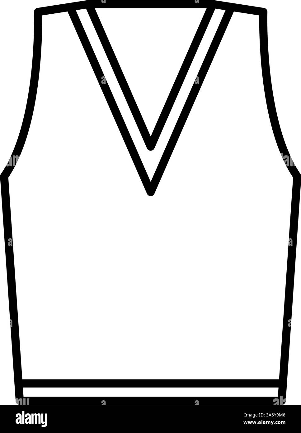 knitted vest, Clothes simple line drawing icon in black and white ...