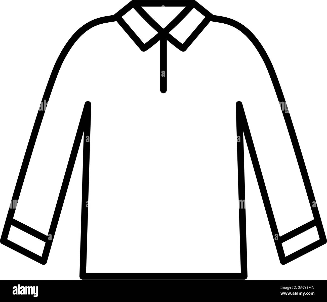 Pullover shirt, Clothes simple line drawing icon in black and white, Vector Illustration Stock ...