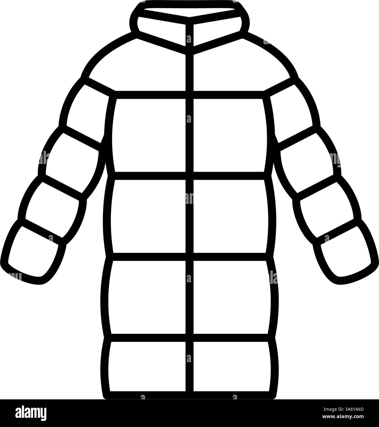 down coat, Clothes simple line drawing icon in black and white, Vector ...