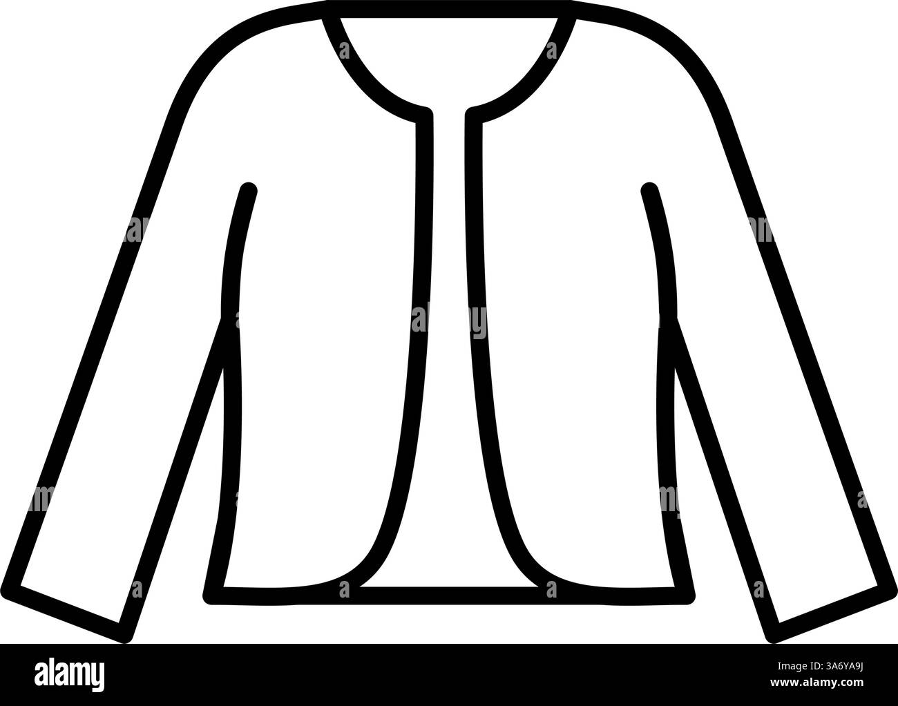 bolero cardigan, Clothes simple line drawing icon in black and white ...