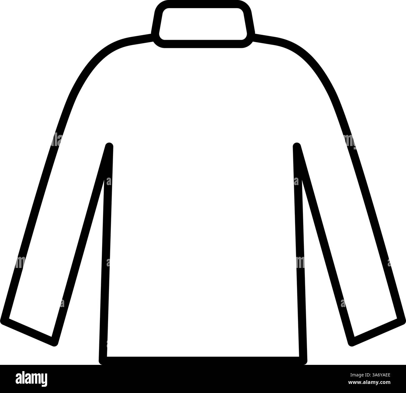 Turtleneck, Clothes simple line drawing icon in black and white, Vector ...
