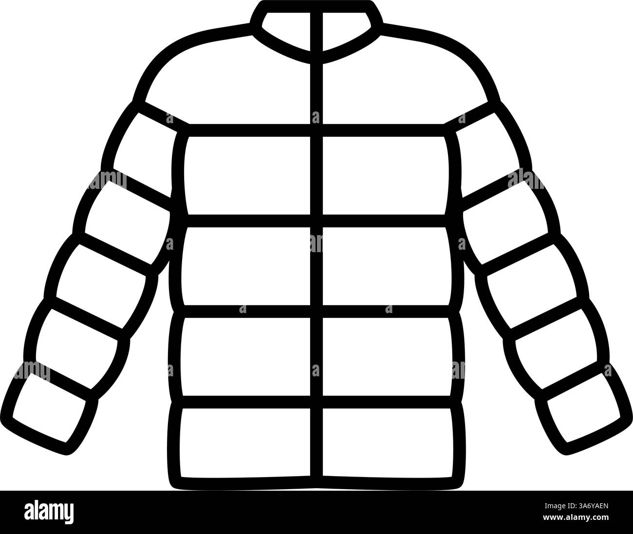 down jacket, Clothes simple line drawing icon in black and white ...