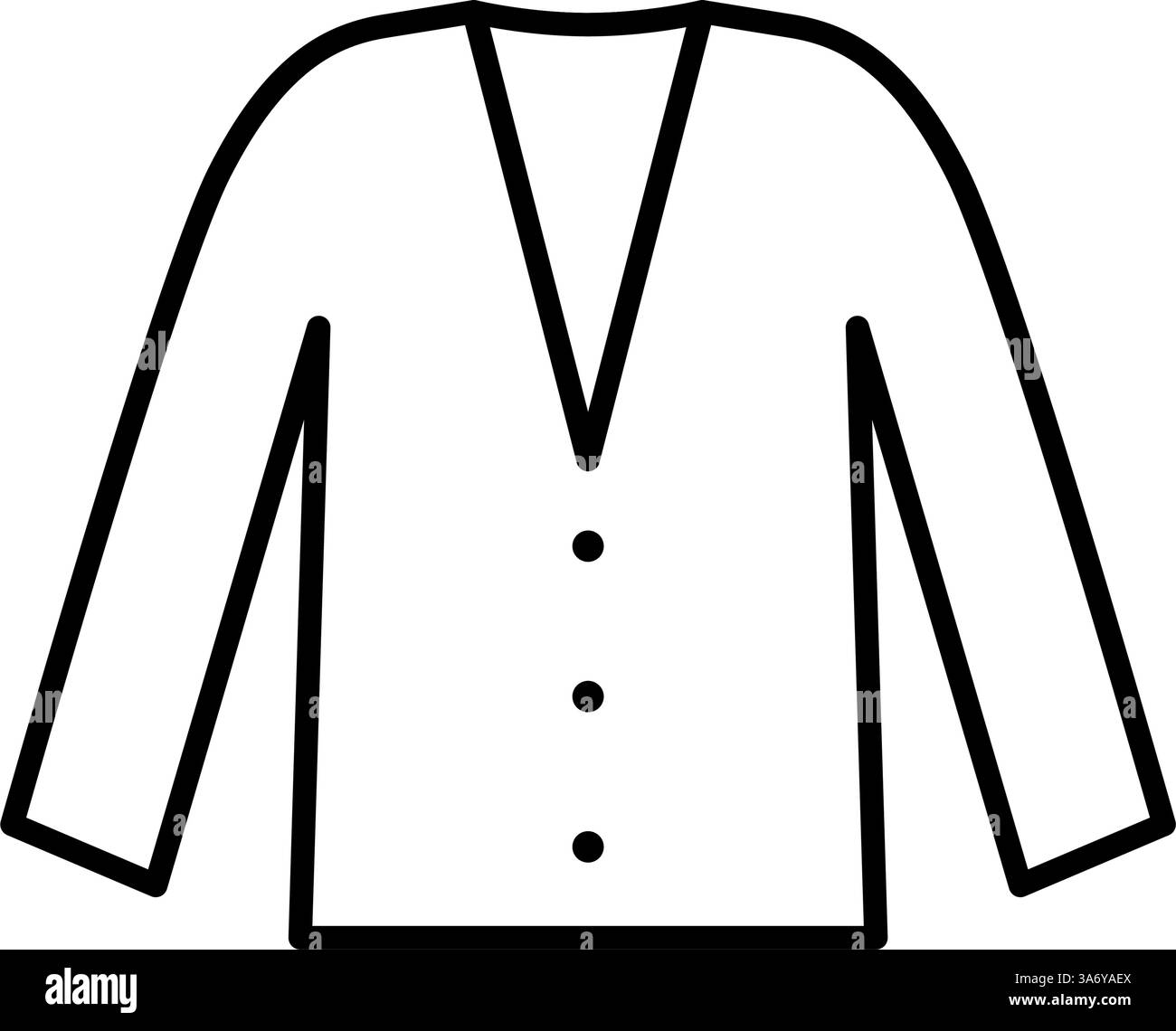 Light cardigan, Clothes simple line drawing icon in black and white ...